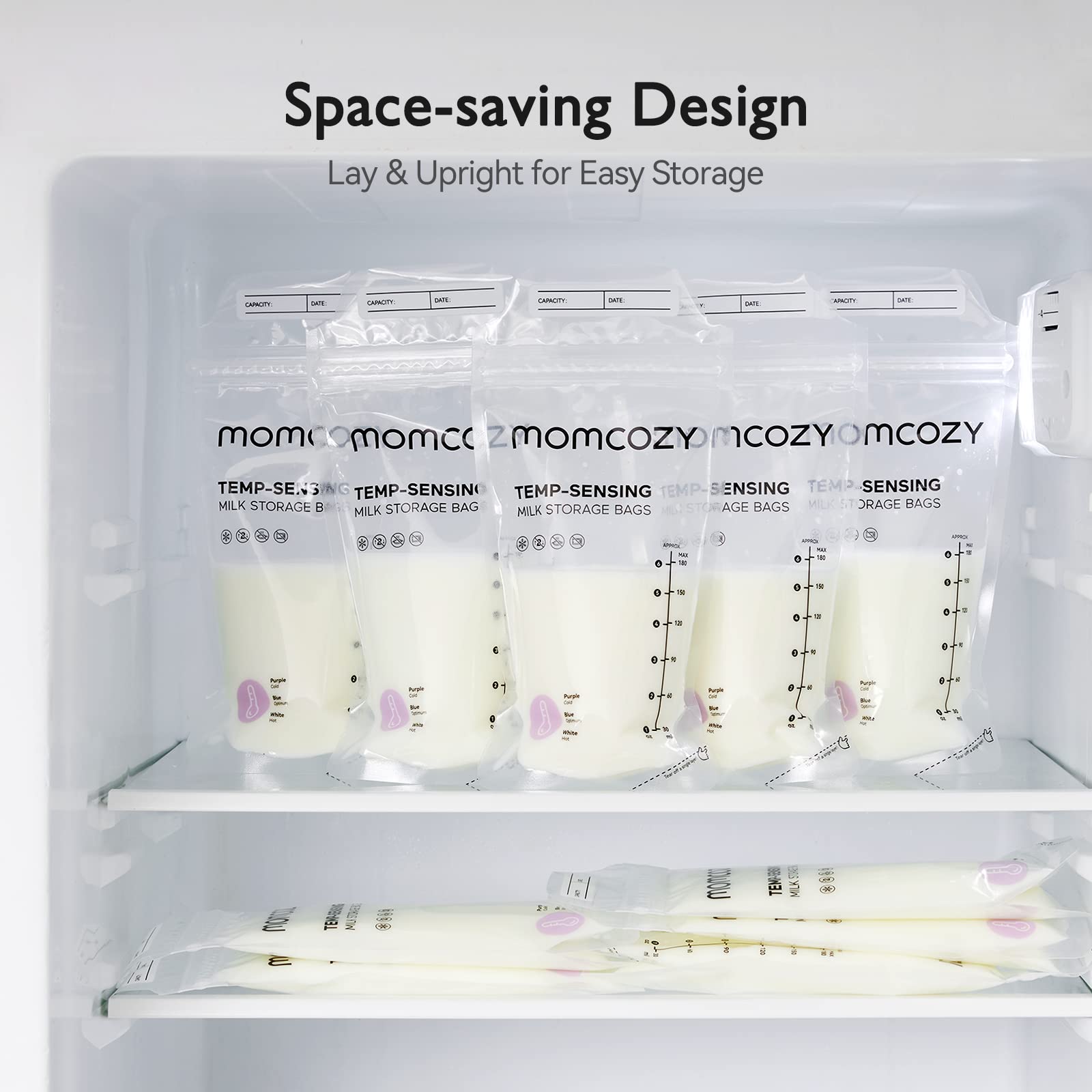 Momcozy Breastmilk Storing Bags, Temp-Sensing Discoloration Milk ...
