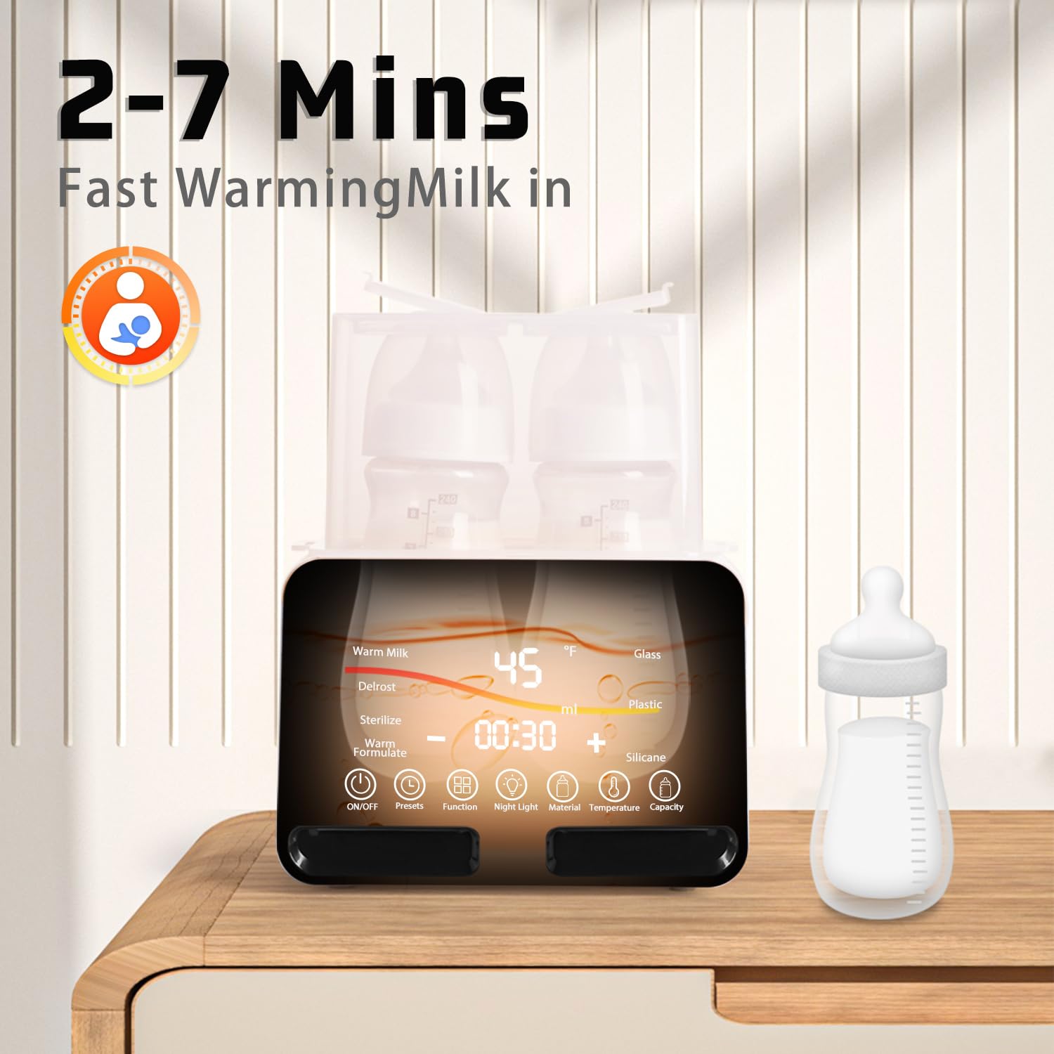 Losbenco Double Bottle Warmer and Steri-lizer, 8-in-1 Fast - Nursing ...